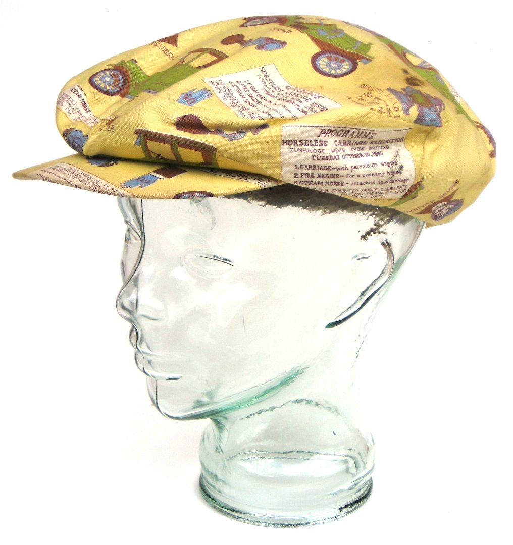 Novelty Automotive print cap | Vintage-Haberdashers Blog